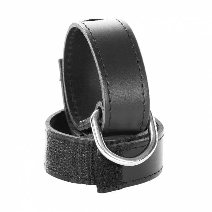 Handcuffs- Black leather handcuffs with velcro